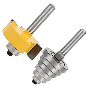 Yakamoz 1/4 Inch Shank Rabbet Router Bit with 6 Bearings Set | 1/8", 1/4", 5/16", 3/8", 7/16", 1/2" Bearings