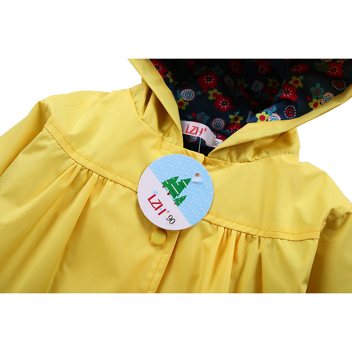 LZH Girl Baby Kid Waterproof Hooded Coat Jacket Outwear Suit Raincoat Hoodies with Pants Yellow 3T(For Age 2-3Y)
