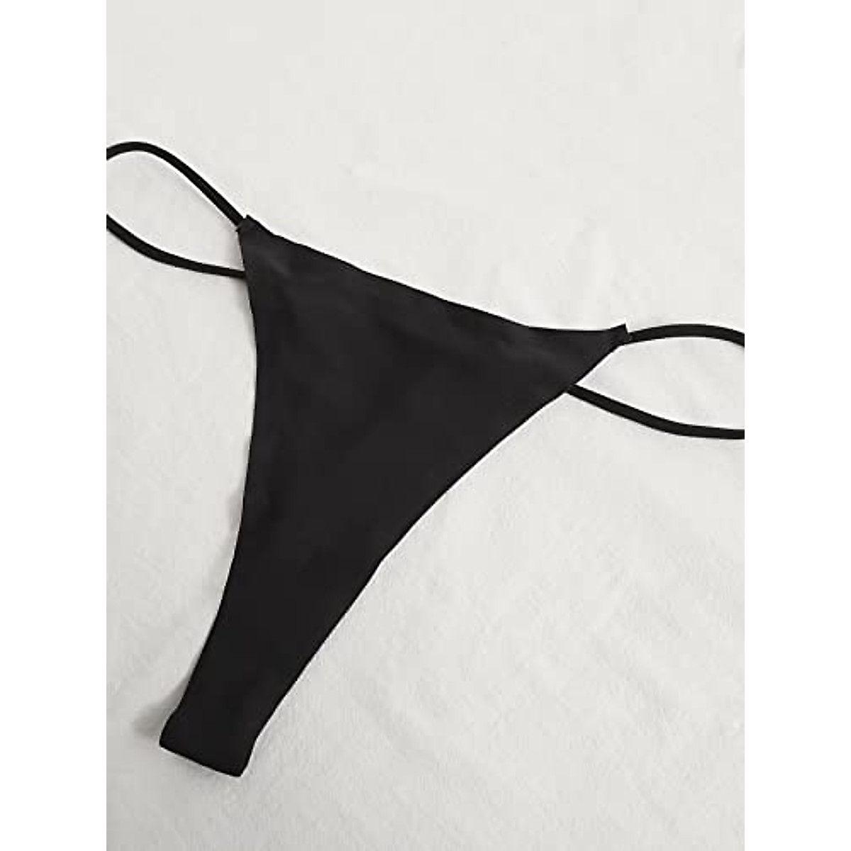 SOLY HUX Women's 7 Piece Low Rise G String Thongs Panty Underwear Black Brown Multi M