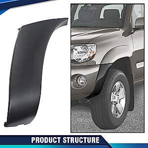 PIT66 New Front Driver Side Left Bumper End Cap Compatible With Toyota Tacoma 2WD/4WD (except X-Runner) Fender Flare Extension 2005-2011 5211304020