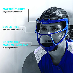 CHAMPRO Rampage Ultralight Softball Fielders Mask, ROY, Adult