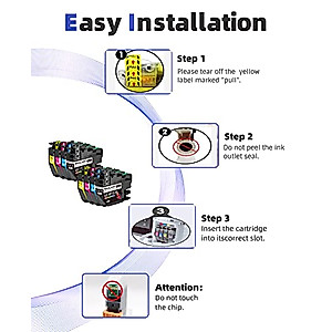 LC3013 Ink Cartridges Compatible for Brother LC3013 LC-3013 LC3013BK LC3011 Ink High Yield Work with MFC-J491DW MFC-J895DW MFC-J690DW MFC-J497DW Printer (2BK/2C/2M/2Y)
