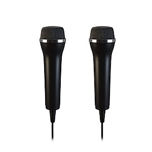 Lioncast Pair Of Universal USB Microphones Compatible with Computer and Karaoke Gaming; Compatible with Wii, PS5/Playstation 5, PS4 & PC Games as SingStar, Lets Sing, We Sing; 3m cable – Black