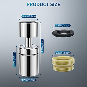 Brass Swivel Faucet Aerator 360° Twist Sink Aerator 55/64'' Female Thread, Kitchen Dual-function Sink Sprayer Attachment, Chrome