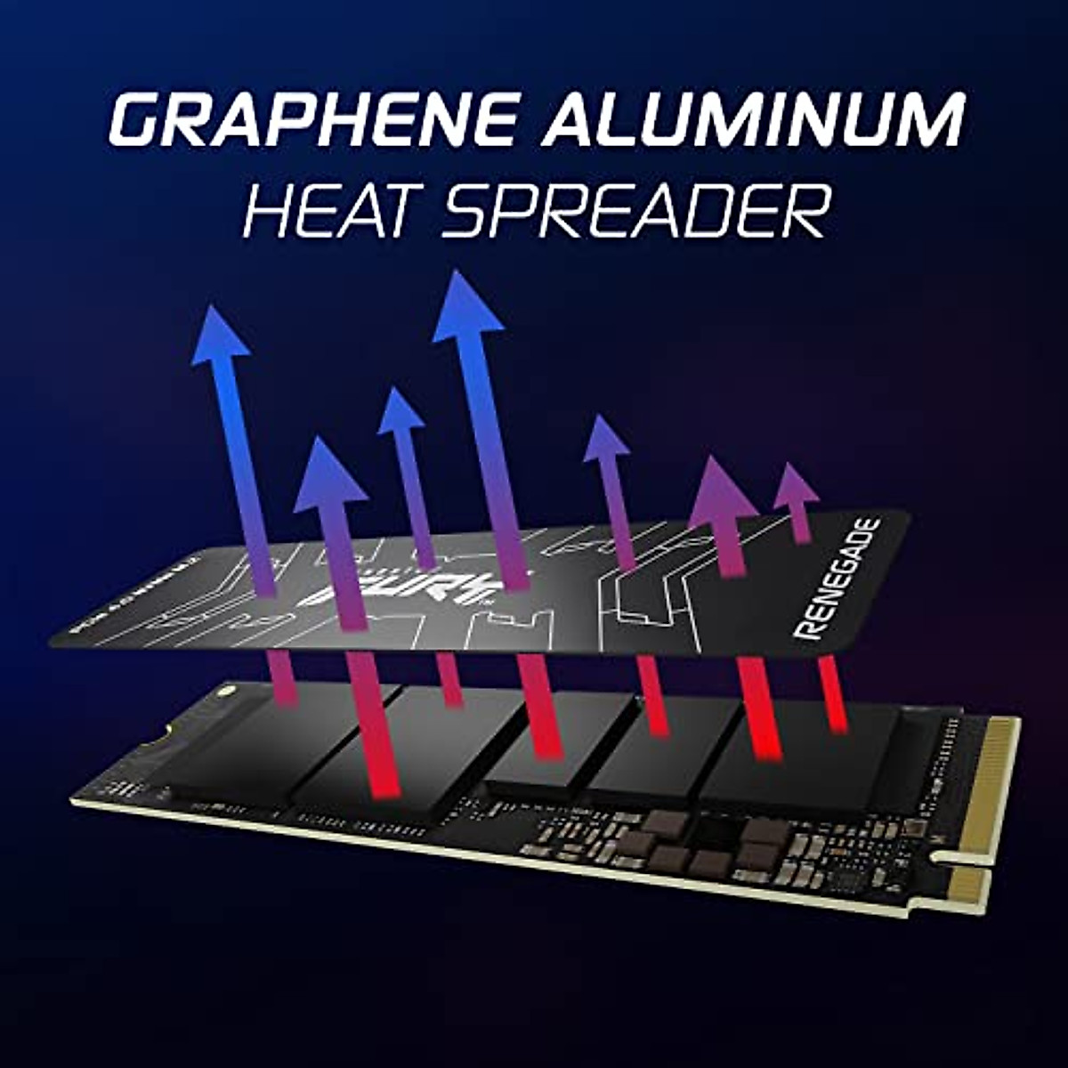 Kingston FURY Renegade 1TB PCIe Gen 4.0 NVMe M.2 Internal Gaming SSD | Up to 7300 MB/s | Graphene Heat Spreader | 3D TLC NAND | Works with PS5 | SFYRS/1000G, Solid State Drive