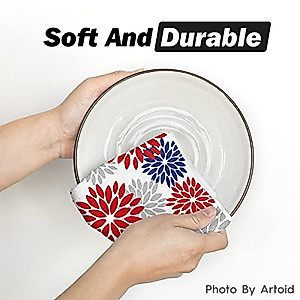 Artoid Mode Let Freedom Ring Stars Roses Veterans Day Kitchen Towels Dish Towels, 18x26 Inch Seasonal Decoration Hand Towels Set of 4