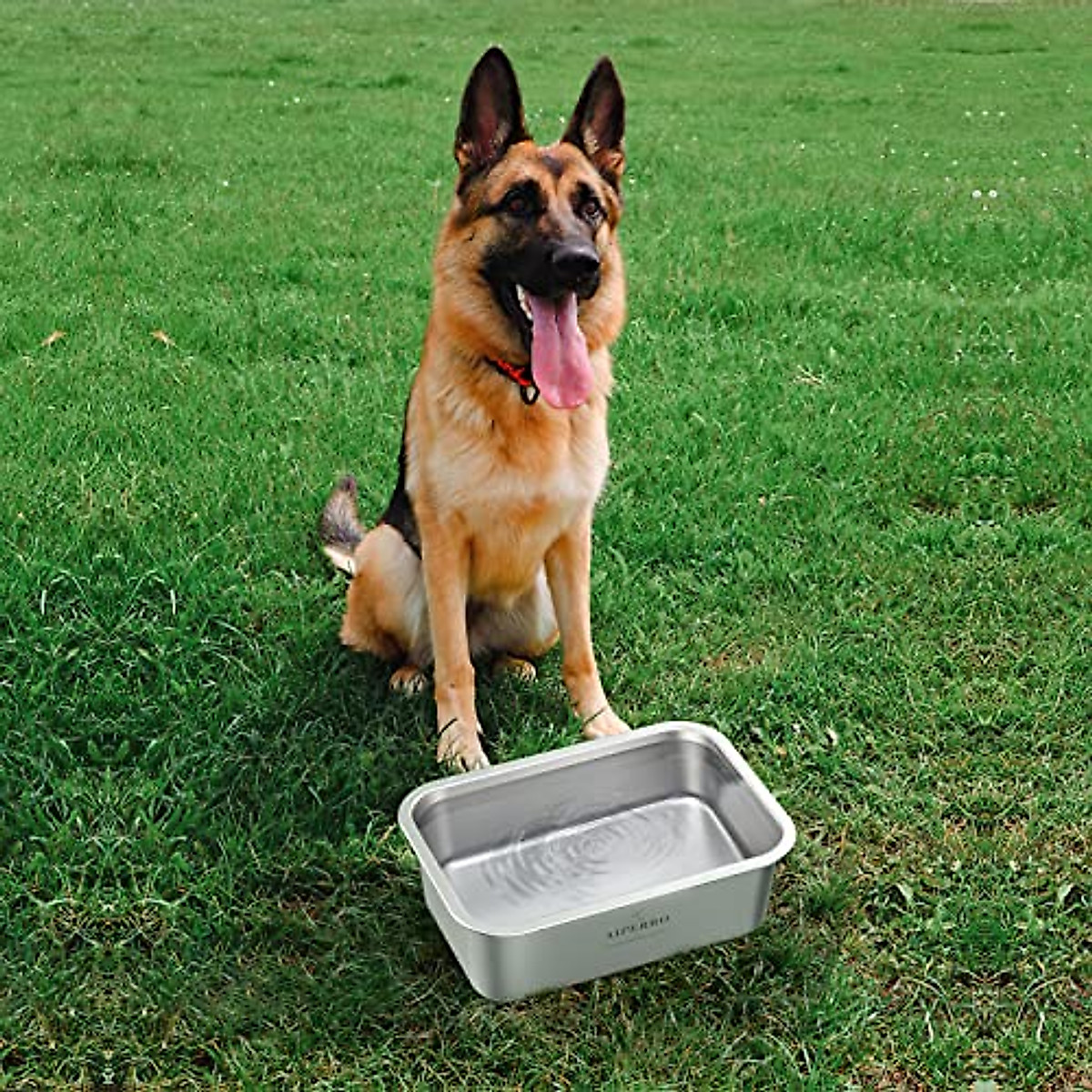 AIPERRO Stainless Steel Dog Bowls for Large Dogs, Large Capacity Metal Dog Water Food Bowl, Indoor and Outdoor Universal Pet Bowl