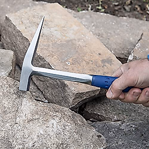 ESTWING Rock Pick - 13 oz Geology Hammer with Smooth Face & Shock Reduction Grip - E3-13P