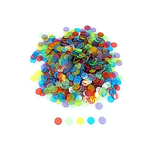 Regal Games - 500 Mixed Transparent Bingo Chips - 3/4 Inch - for Large Group Games, Game Night, Bingo Hall, & Educational Activities - Ages 5+ - 500 Count - Perfect for Bulk Purchasing