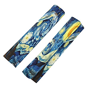 xigua Van Gogh Starry Night Car Seat Neck Cover, Soft Breathable Car Seat Strap Cover for Baby Kids Boys Girls, Seat Belt Covers for Car Seats, Pushchair, Stroller 2PCS