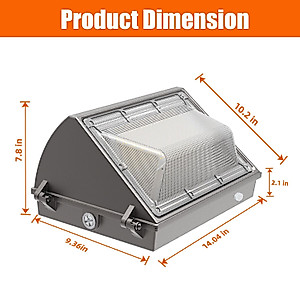 150W LED Wall Pack Light,2 Pack 5000K 18000LM Outdoor Lights Dusk to Dawn,IP65 Waterproof,600-800W HPS Equivalent Outdoor LED Security Light (2pack)