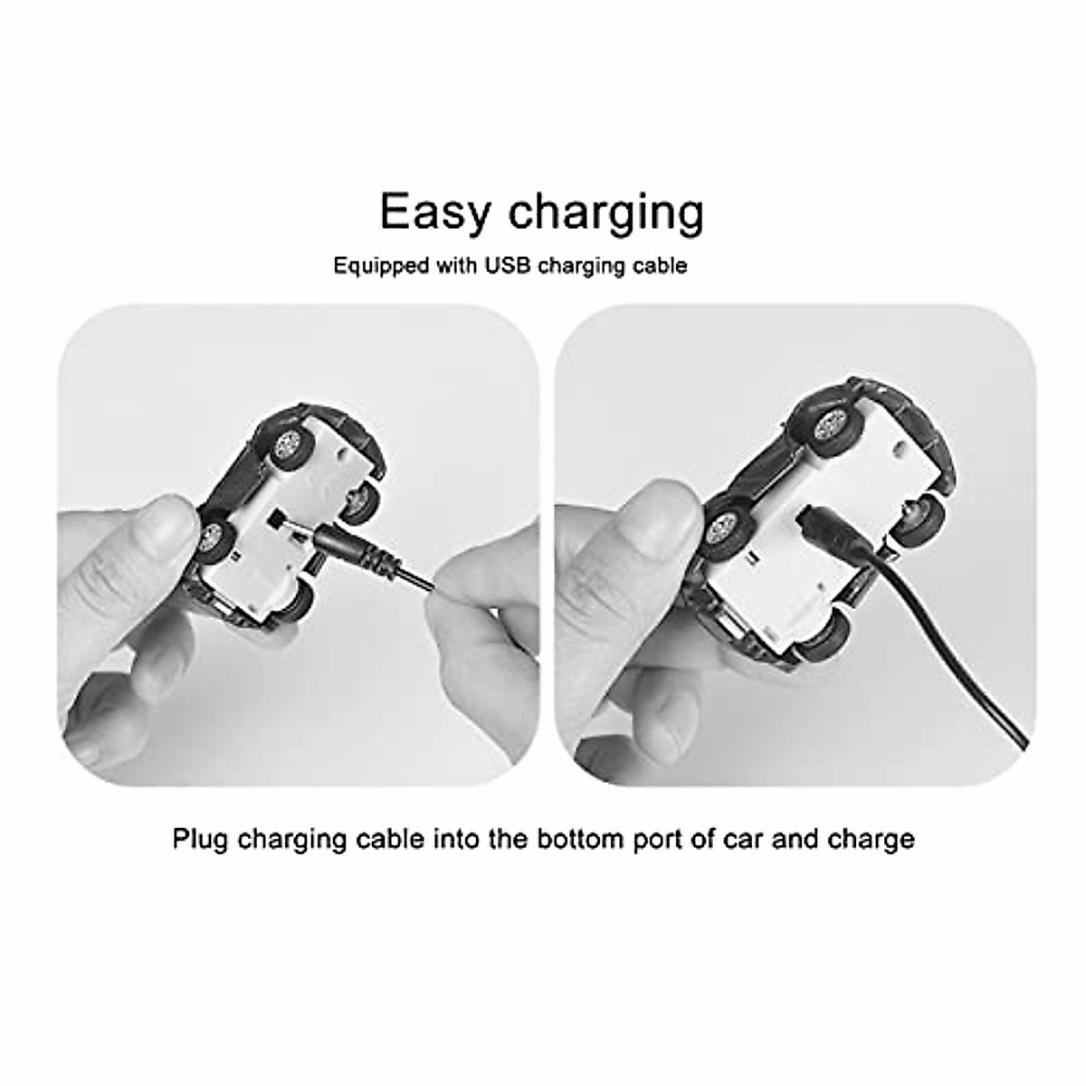 CUTULAMO Mini Watch RC Car Toy, 2.4G Independent Signal Watch RC Car Toy Dust Cover USB Cable for Outdoor(Pink Type 1)