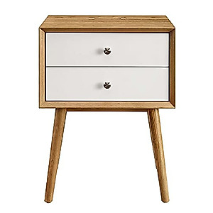 Modway Ember Wood Nightstand, Natural White