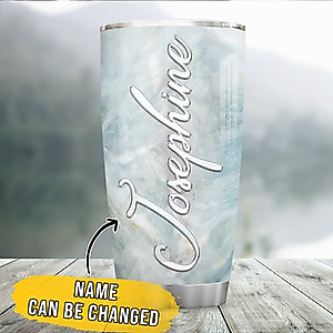 Wassmin Personalized Tumbler Stainless Steel Cup With Lid Custom Name 20oz 30oz Marble Double Wall Vacuumed Insulated Tumblers Travel Coffee Mug Birthday Christmas Gifts For Men Women