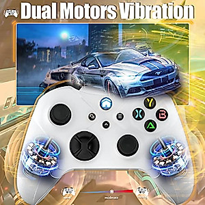 Gamrombo 2 Pack Wireless Controller Replacement for Xbox One, Compatible with Xbox Series X/S, Xbox One X/S Console, Android/iOS/PC Windows, with Dual Vibration & 6-Axis Gyro Sensor/Headphone Jack/Turbo & Marco Funtion (White+Black)