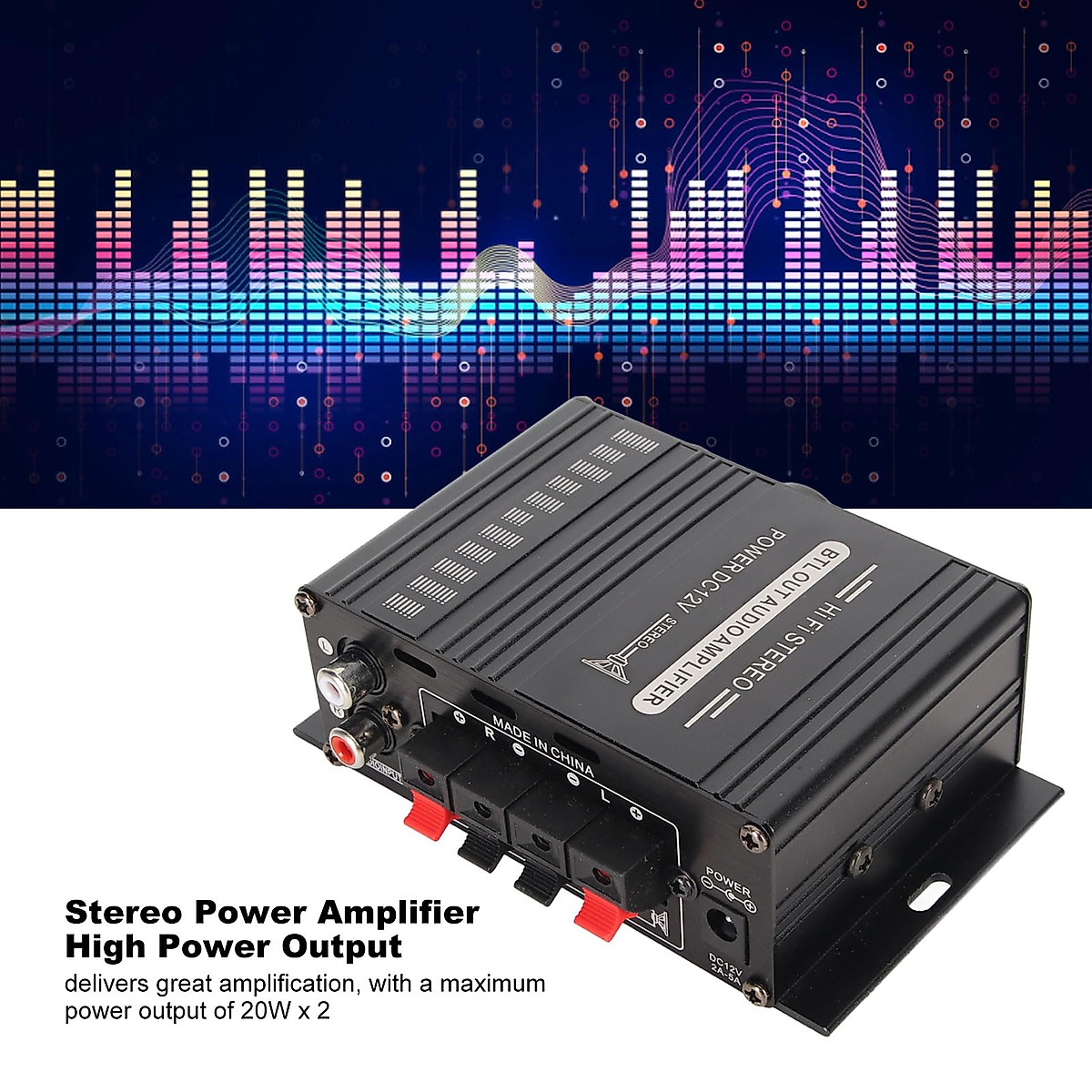 AK-160BT5.0 Power Amplifier,20Wx2 20Hz-20KHz DC 12V HiFi Mini Amp Home Theater Stereo Receiver,Receiver Audio Amplifier for Car Home