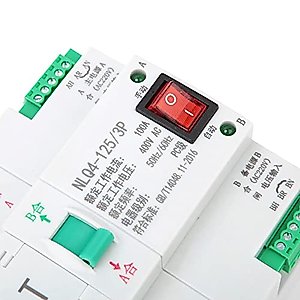 Automatic Transfer Toggle Switch AC 400V 3P Dual Power 63/80/100A Flame Retardant High Reliability High Sensitive Response for Power Supply(100A)