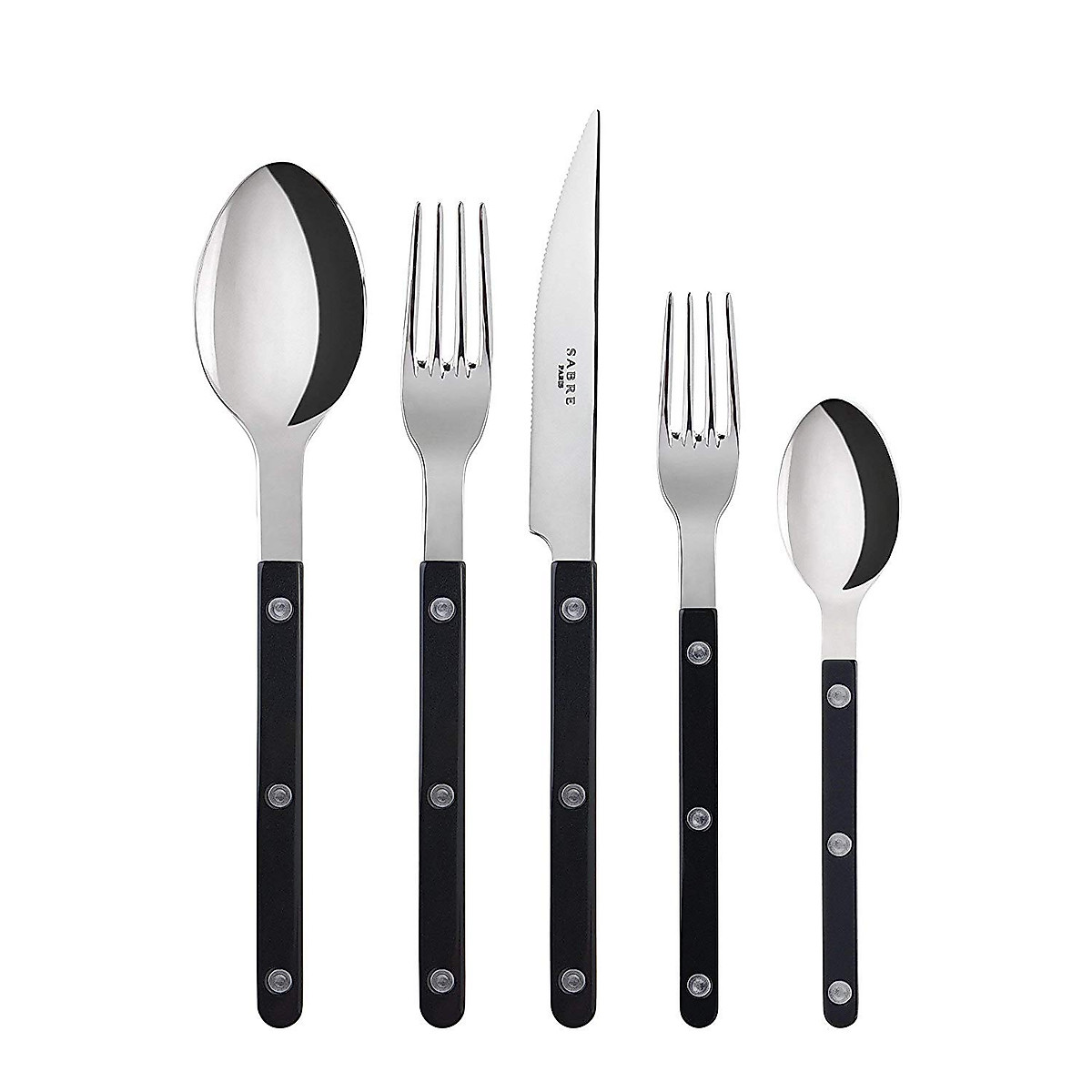 Sabre Flatware Set Stainless Steel Black Bistrot 5-pieces Service for 4 (20-pieces)