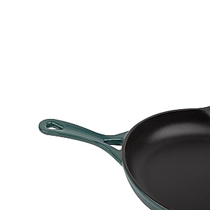 Larder & Vine Enameled Cast Iron Skillet | Nonstick Frying Pan – No Seasoning Required | Ergonomic and Helper Handle, Pour Spouts 10.25 inch / 27cm (Bondi)
