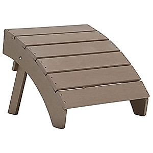 Signature Design by Ashley Outdoor Sundown Treasure Patio HDPE Ottoman, Grayish Brown