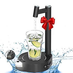 Desktop Water Bottle Dispenser - Smart Night Lights Countertop Water Dispenser 10 Levels Pumping for 5 Gallon Universal Bottle, Intelligent Portable USB-C Charging Water Pump for Home, Office, Outdoor