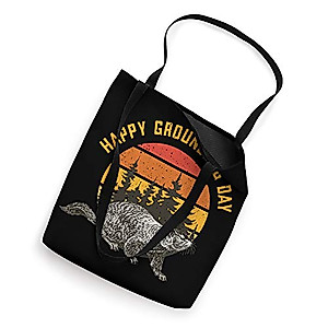 Vinatage Happy Groundhog Day Funny Wood Chuck Holiday Gift Tote Bag
