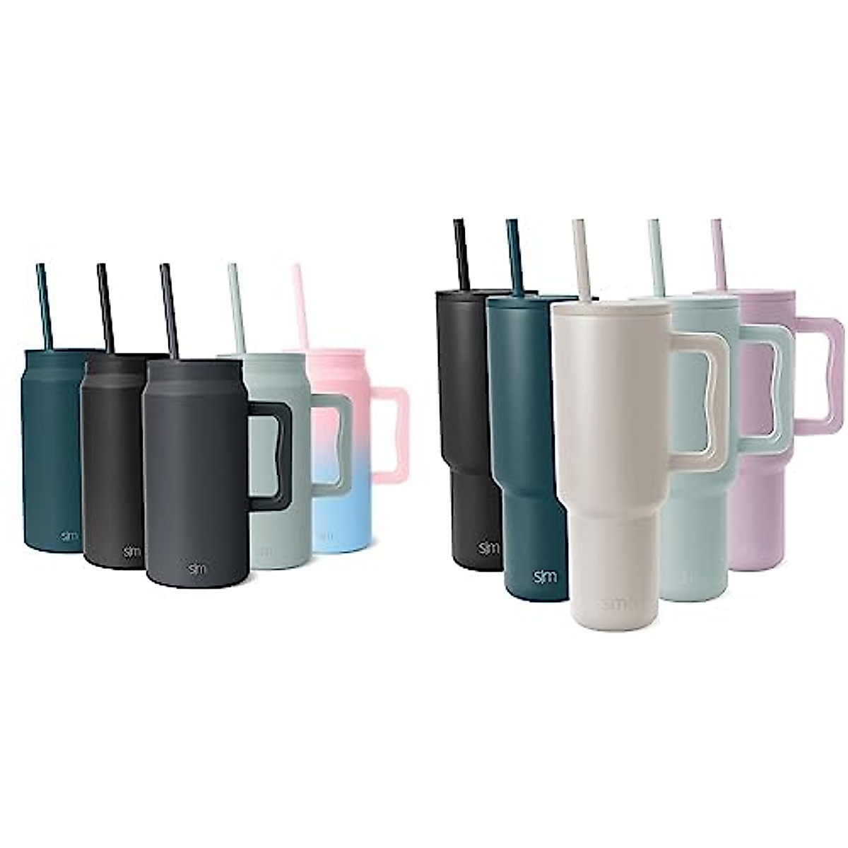 Simple Modern 50 oz Mug Tumbler | 50oz | Graphite & 40 oz Tumbler with Handle and Straw Lid | Insulated Cup Reusable Stainless Steel Water Bottle Travel Mug Cupholder