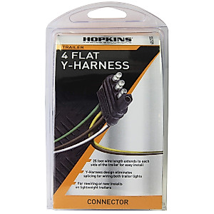 Hopkins 48255 25' 4 Wire Flat Trailer Side Y-Harness Connector