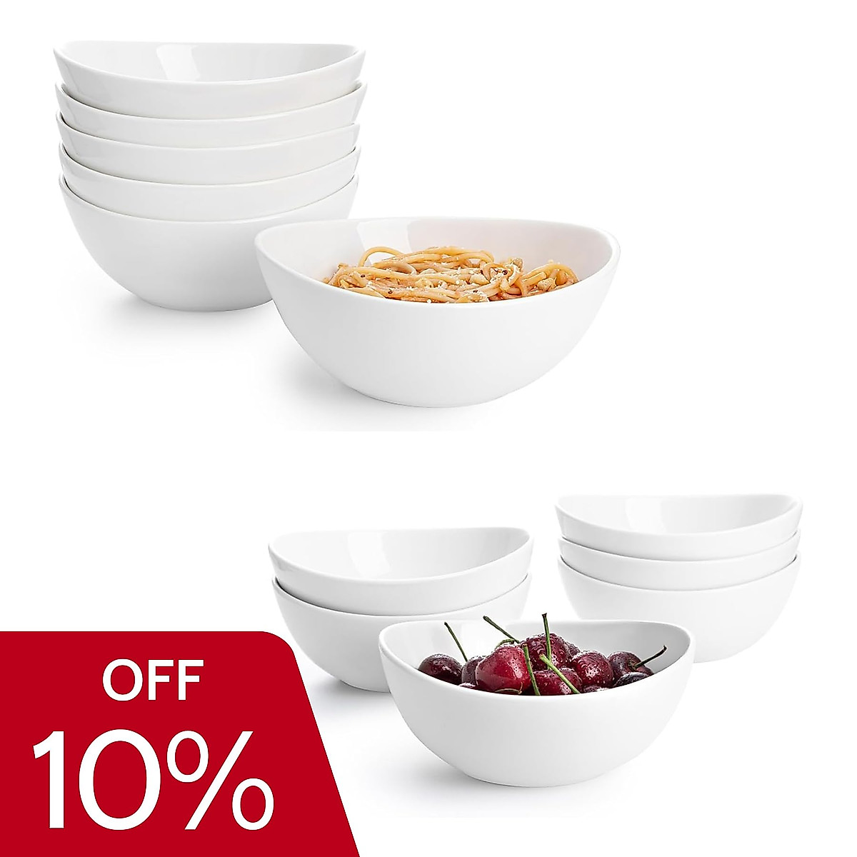 Sweese 18 Ounce Cereal Bowls & 28 Ounce Pasta Bowls Set of 6