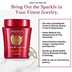 CONNOISSEURS Fine Jewelry Cleaner Solution for Gold, Platinum, Diamonds & Precious Gemstones, 8 Ounce