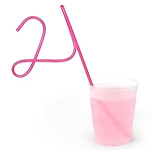 xo, Fetti 21st Birthday Party XL Pink 21 Straw | Bday Decorations, Finally 21, Birthday Girl Gift
