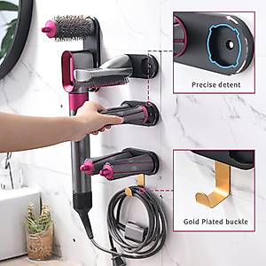 Luvitory Hair Iron Holder for Dyson Airwrap Styler, Metal Organizer Storage Rack, Curling Iron and Accessories Organizer Rack, Suitable for Home Bedroom Bathroom