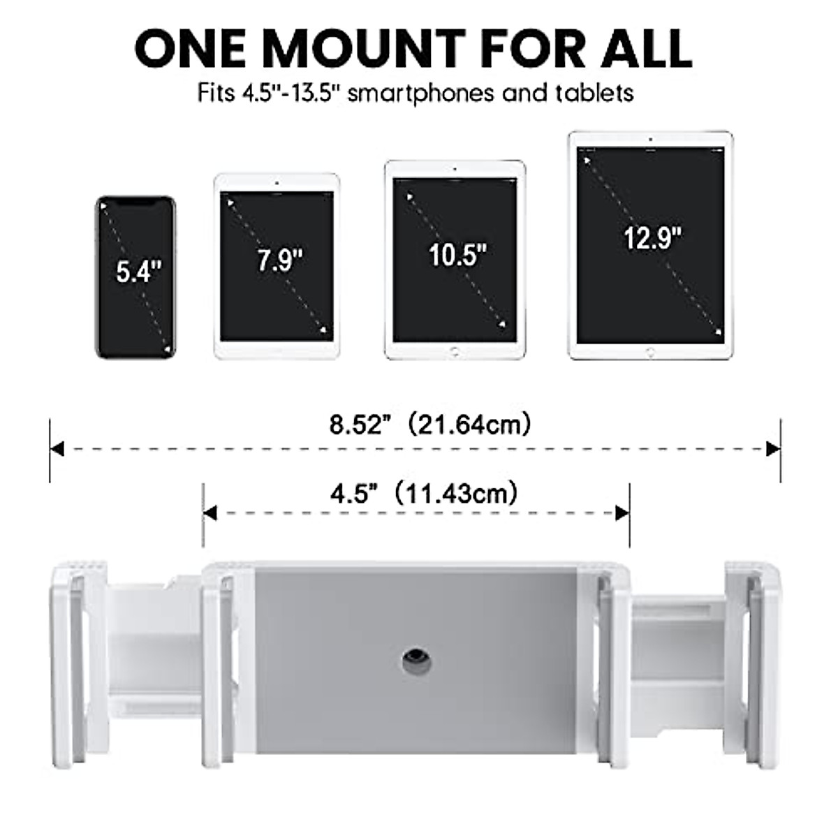 AboveTEK Tablet Stand Holder, 360 Swivel Angle Height Adjustable Cell Phone Holder for Desktop, Aluminum iPad Mount Fits 4.5"-13.5" Tablet/Phones Such as iPhone Samsung, iPad, Switch, Kindle(Silver)