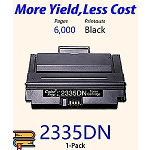 (1-Pack, Black, High Yield) ColorPrint Compatible 2335DN Toner Cartridge Replacement for Dell 2335 2355DN 2355 6,000 Pages Work with CR963 HX756 NX993 NX994 R189G 330-2209 Printer