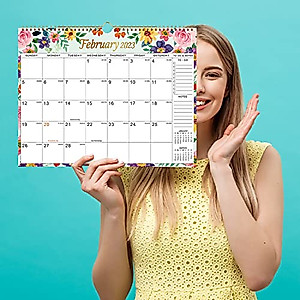 2023 Wall Calendar - Calendar 2023, 12 Monthly Wall Calendar 2023, January - December 2023, 14.8" x 11.57", Twin-Wire Binding + Hanging Hook + Thick Paper + Julian Dates - Floral