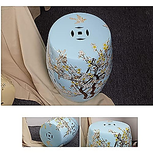 ANNESA Retro Household Drum Stool, Ceramic Stool for Living Room, Garden Stool, Suitable for Bedroom, Living Room, Garden (Color : General Yellow)