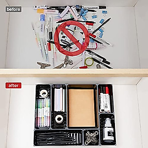 CHEFSTORY 23 Pack Desk Drawer Organizers, 4 Sizes Office Desk Organizer Tray Bins, Office Organizer with Non-slip Pads for Home Organization and Storage