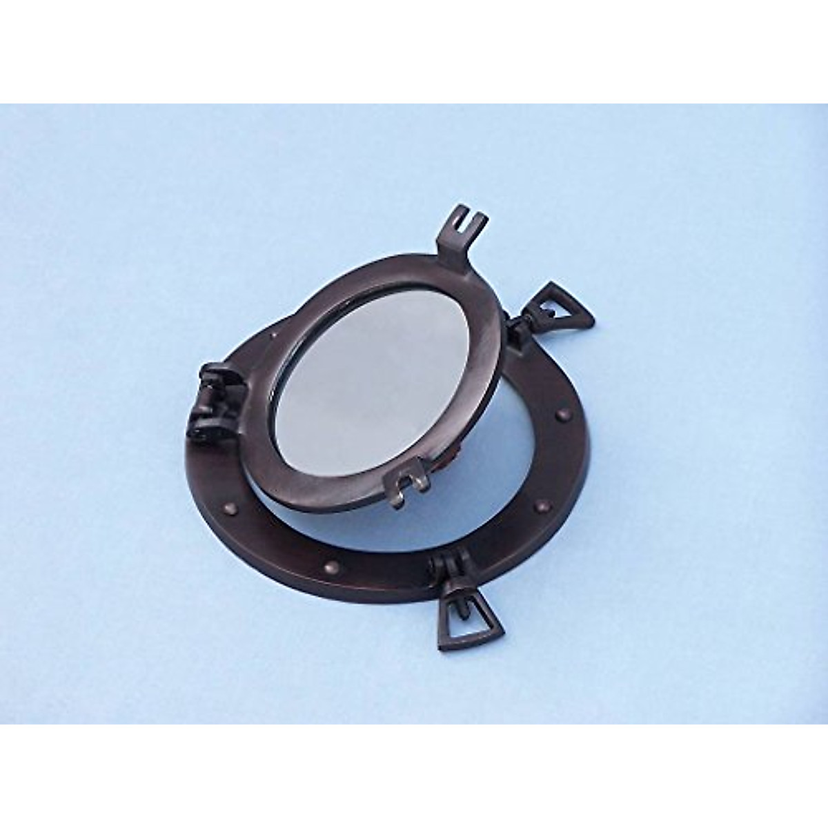 Hampton Nautical Bronze Decorative Ship Porthole Nautical Mirror, 8"