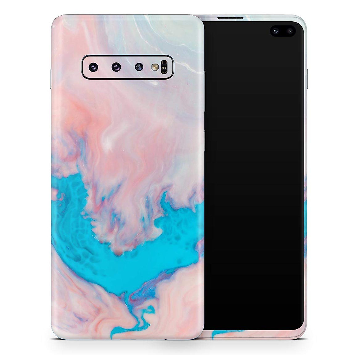 DesignSkinz Marbleized Pink and Blue Paradise V322 Protective Vinyl Decal Wrap Skin Cover Compatible with The Samsung Galaxy S20 (Screen Trim & Back Glass Skin)