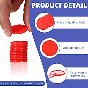 Skylety 400 Pieces Plastic Poker Chips 4 Colors 1 Inch Small Learning Counters Blank Chips Card for Game Play Counting Learning Math Reward(Red, Blue, Green, Yellow)