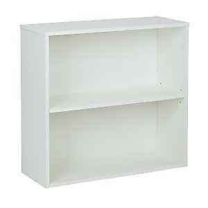 OSP Designs Prado 2 Shelf Bookcase, White Laminate Finish