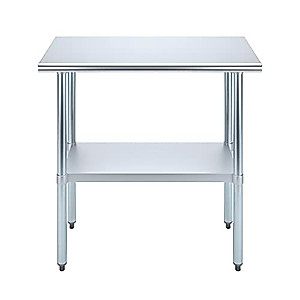 18" X 36" AmGood Stainless Steel Work Table | NSF Metal Prep Table | Commercial & Residential Kitchen Laundry Garage Utility Bench