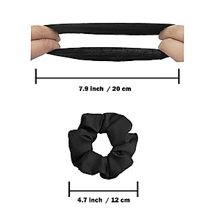 IVARYSS Neutral Scrunchies for Women, Premium Satin Softer than Silk, Solid Elastic Bands Ponytail Holder Hair Accessories, 12 Pack