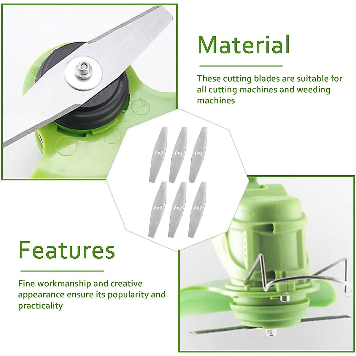 Metal Lawn Mower Saw Blade Head Replacement,4 Pcs Electric Grass Trimmer Blade Edger Lawn Tool,Brush Cutter Metal Lawn Cutter Rotary Weed Brush Blades Cordless Weed Wacker Razor Trimmer Head