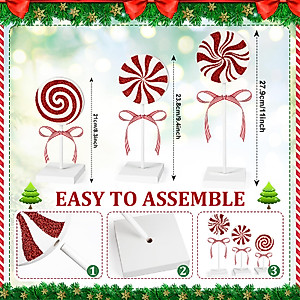 3 Pieces Christmas Table Decorations Wood Candy Set, Red Christmas Tiered Tray Decor,Rustic Christmas Candy Table Decorations for Home Tables(Cute)