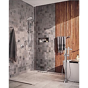 Moen Velocity Chrome Two-Function Rain Shower 8-Inch Showerhead with Immersion Technology for a High-Pressure Rinse, Round Rainfall Shower Head, Pressure Boosting Shower Head, S6320