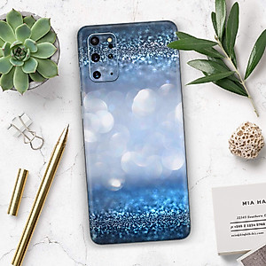 DesignSkinz Royal Blue and Silver Glowing Orbs of Light Protective Vinyl Decal Wrap Skin Cover Compatible with The Samsung Galaxy S20 (Screen Trim & Back Glass Skin)