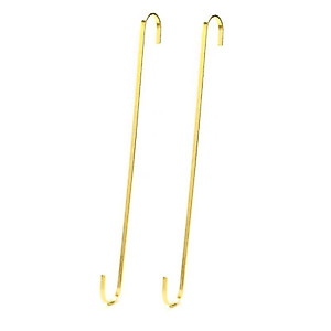 LuoQiuFa 16 inch Extra Large S Shaped Hooks, Heavy Duty Long S Hooks for Hanging Plant Extension Hooks for Kitchenware,Utensils,Pergola,Closet,Flower Basket,Garden,Indoor Outdoor Uses(Gold 2 Pack)