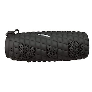 Toshiba Bluetooth Speaker | Wireless Speaker with Bluetooth Tech | 15 Hour Battery Life | Built in Microphone | Portable Speaker w/Deep Base Tech is Waterproof, Shockproof & Sandproof | TY-WSP80(K)