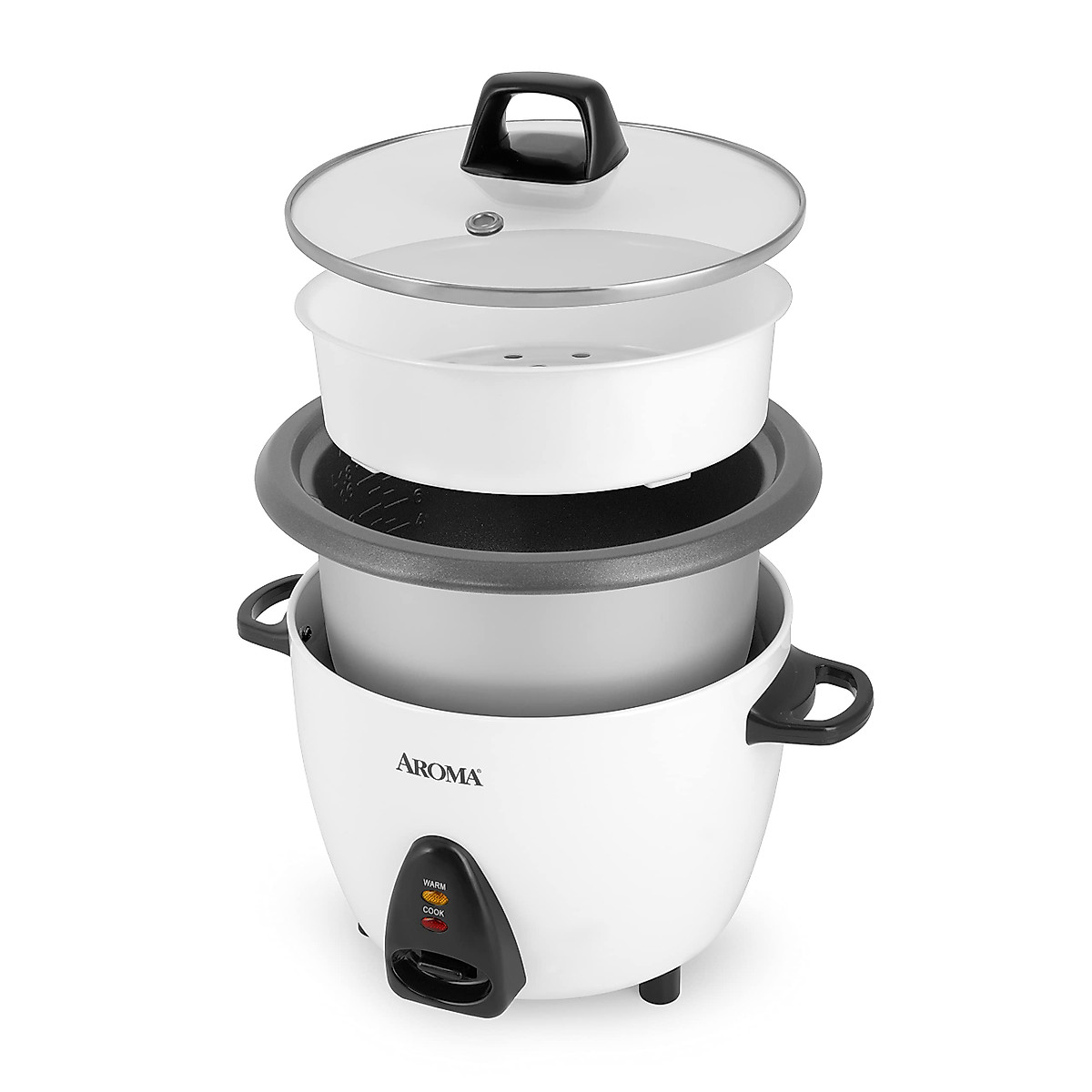 Aroma Housewares ARC-360-NGP 20-Cup Pot-Style Rice Cooker & Food Steamer, White & 14-Cup (Cooked) (7-Cup UNCOOKED) Pot Style Rice Cooker and Food Steamer (ARC-747-1NGR), Red